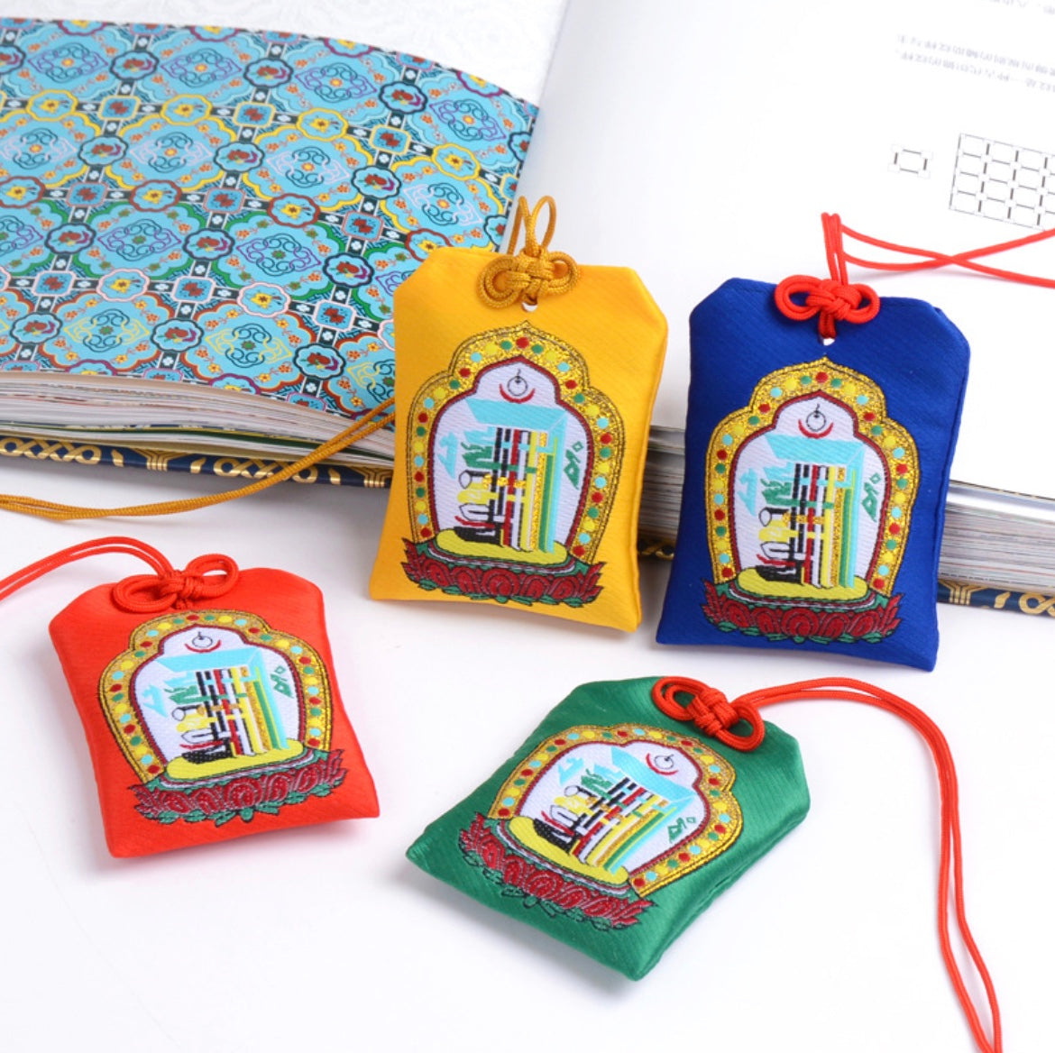 Kalachakra Om Mani Padme Hum Lucky Charm Bag Amulet | Zen Zone Dharma ...